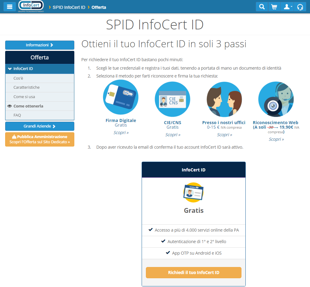 Come richiedere e utilizzare lo SPID | InfoCert Futuro Digitale